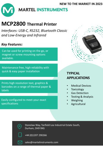 All Martel Instruments Ltd catalogs and technical brochures