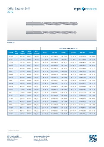 Todos os catálogos e folhetos técnicos MPS Precimed