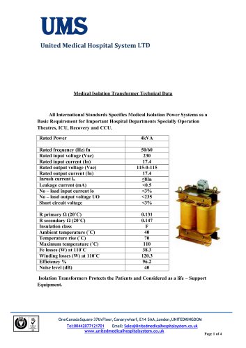 Todos os catálogos e folhetos técnicos United Medical Healthcare Systems