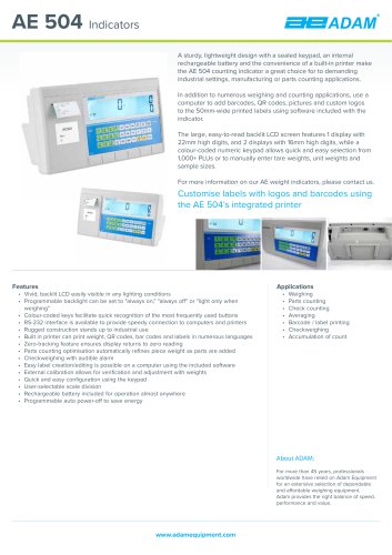 Todos os catálogos e folhetos técnicos AE Adam GmbH