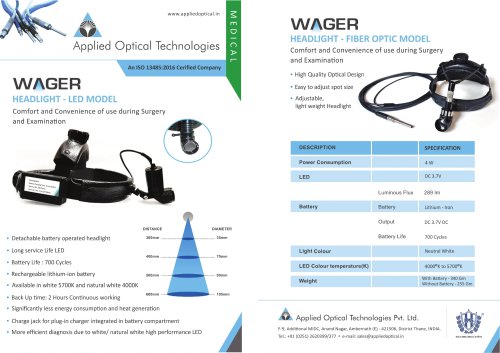 Todos os catálogos e folhetos técnicos Applied Optical Technologies Pvt. Ltd.