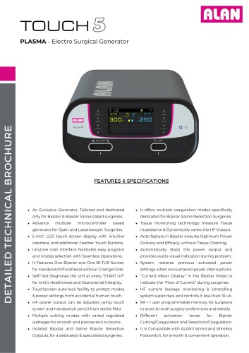 Touch5_PLASMA-PLUS - Alan Electronic Systems - PDF Catalogs | Technical Documentation