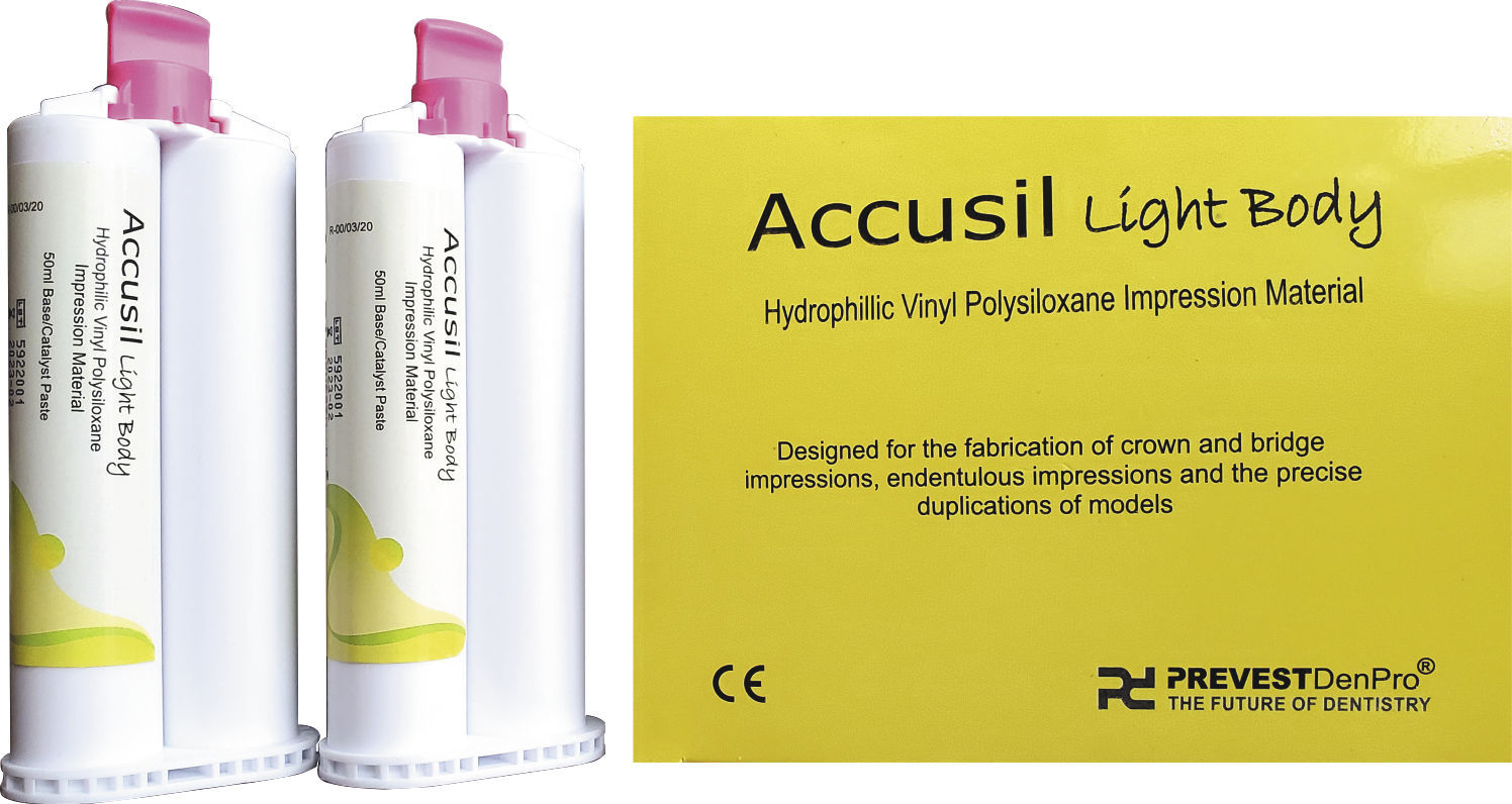 Material dentário de polivinilsiloxano - Accusil Putty Light Body ...