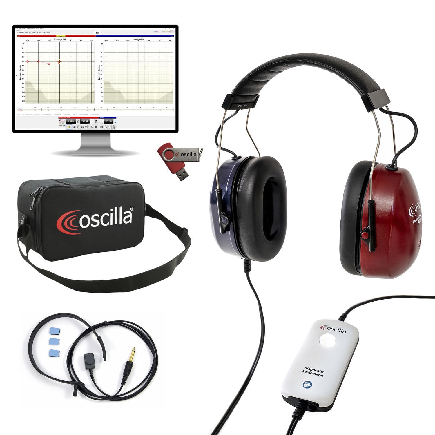 Audiômetro de diagnóstico - A50 - Oscilla - para audiometria de adultos ...