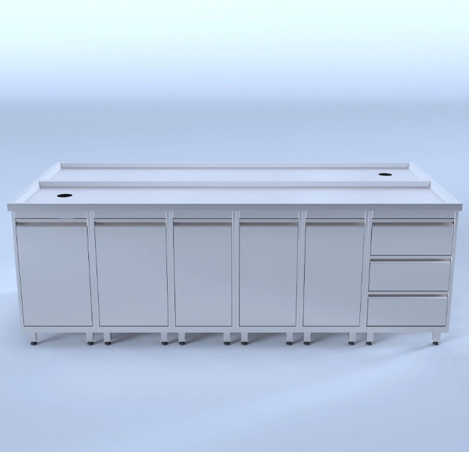 Mesa de trabalho - SSA - A4 Dental - para gesso / retangular / em aço ...