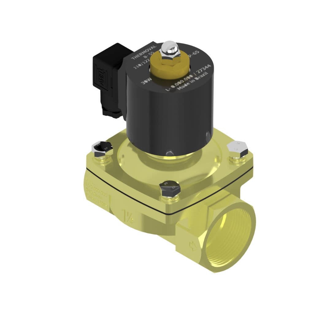 Válvula de gás - 1/2" NPT - Thermoval - com solenoide / em aço ...