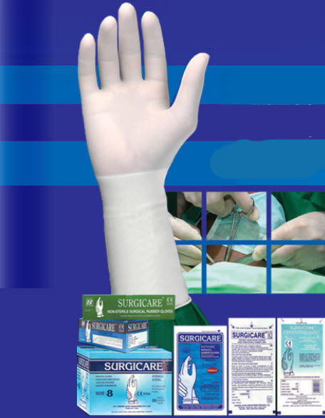 Luva em látex - Surgicare - Kanam Latex Industries - hospitalar / com ...
