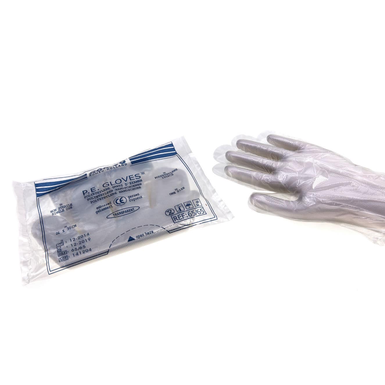 Luva em polietileno - 61/60 - Romed Holland - hospitalar / não estéril ...