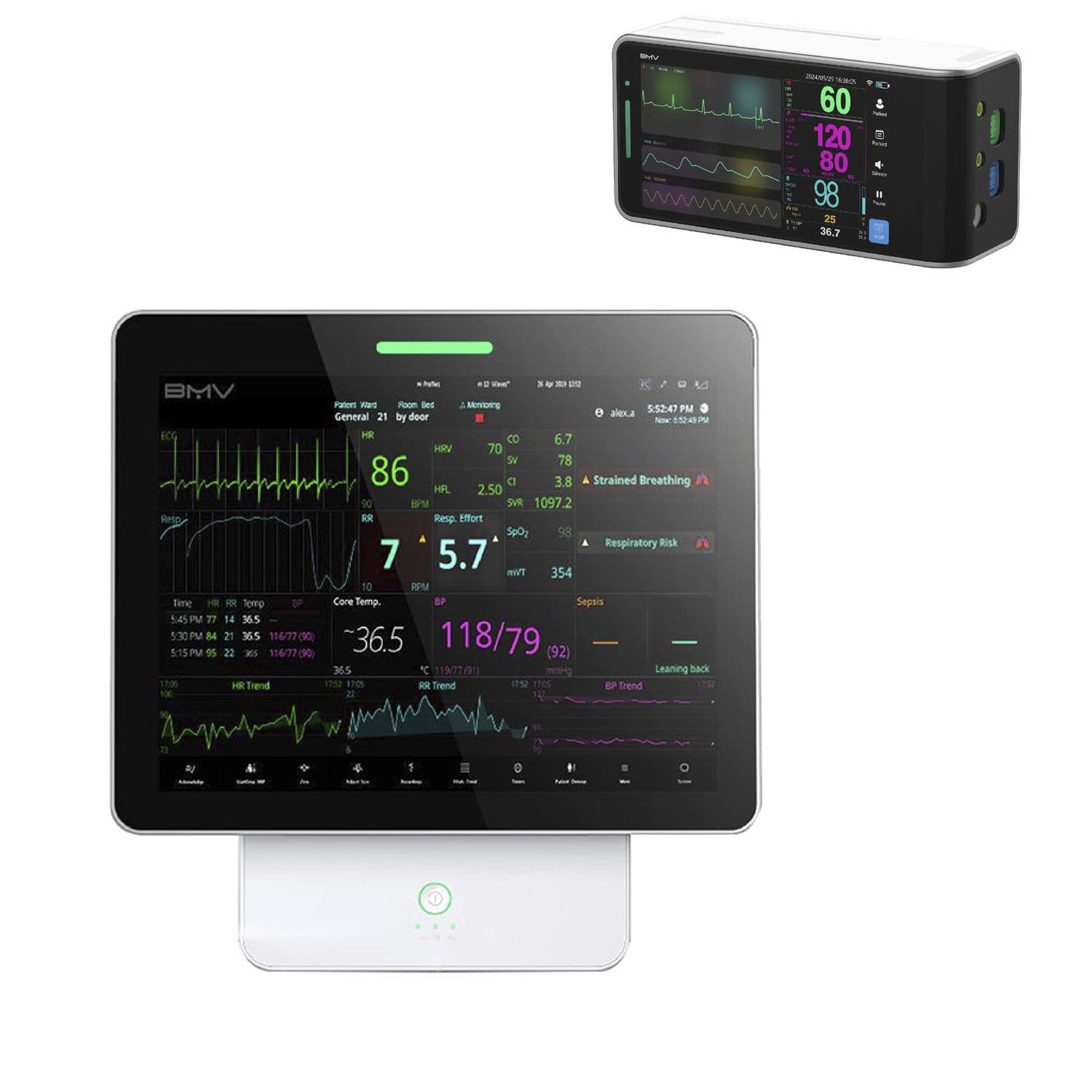 Monitor de paciente portátil - VueSign™ N12 - BMV - de ECG / de SpO2 / PNI